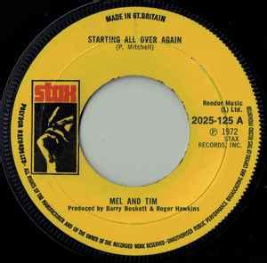 Mel And Tim Starting All Over Again Vinyl Paper Labels 7 45 Rpm