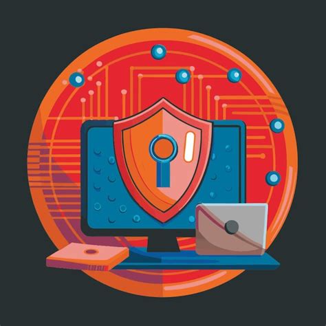 Technology Concept Flat Vector Style Illustration Featuring Encryption Design Elements Premium