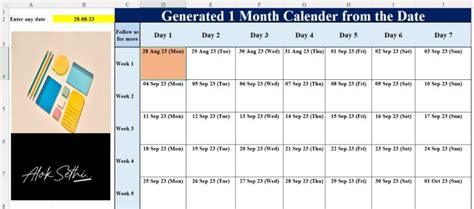 Shivangi Agarwal On Linkedin Generate A 30 Day Calendar In Excel Using The Sequence Function