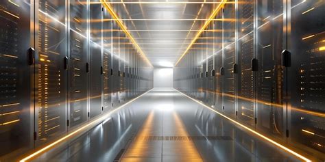 Server Racks Storage Solutions And Cloud Storage Services At A Data Center Concept Data Center