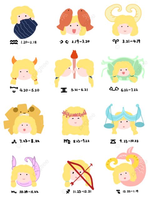열두 별자리 아름다운 손그림 독창적 Png 일러스트 및 Psd 이미지 무료 다운로드 Pngtree