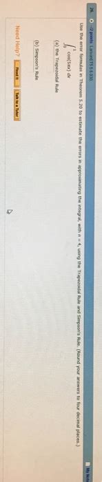 Solved Use The Error Formulas In Theorem 520 To Estimate