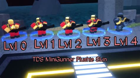 Tds Roblox Review Skin Of Plushie Minigunner Lvl 0 4 Youtube