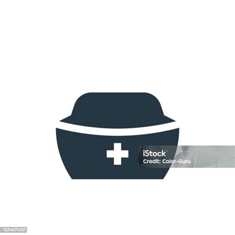 모자 아이콘입니다 웹 사이트 디자인 및 모바일 앱 개발 인쇄를위한 글리프 모자 아이콘 흰색 배경에 고립 된 채워진 간호 컬렉션의 모자 아이콘 공학에 대한 스톡 벡터 아트 및