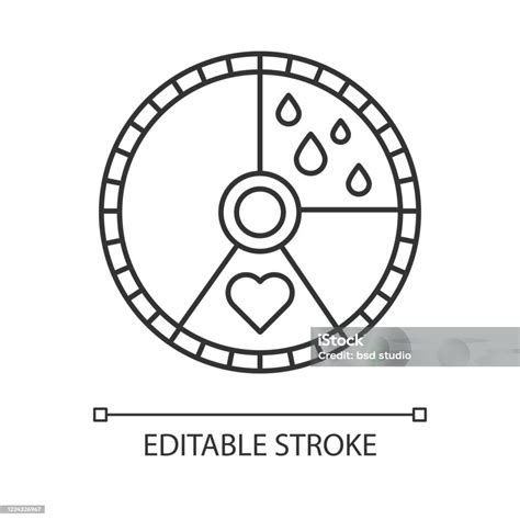 생리 주기 선형 아이콘입니다 생리 일 추적 여성 건강 관리 Pms 기간 산부인과 달력 가는 선 그림입니다 등고선 기호입니다 벡터 절연 윤곽선 도면 편집 가능한 스트로크 0