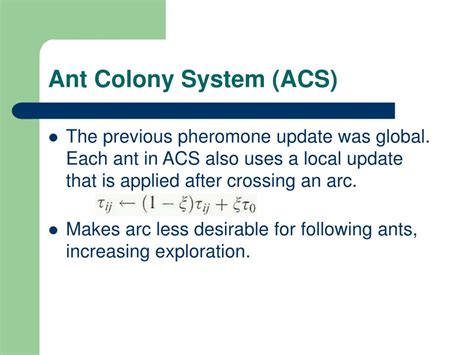 Ppt Ant Colony Optimization Algorithms For The Traveling Salesman