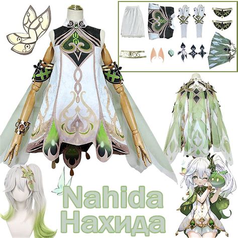 Nahida Cosplay Kostym Anime Spel Genshin Impact Cosplay Sumeru Dendro Gud Nahida Uniform Passar