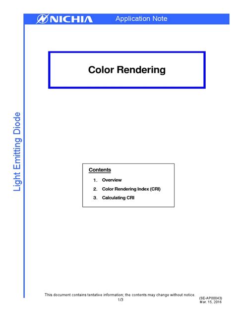 color rendering pdf multidimensional signal processing light