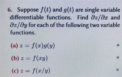 Solved Suppose Ft And G1 Are Single Variable