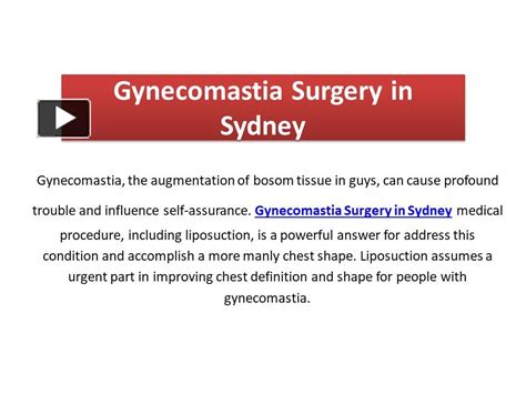 Gynecomastia Surgery In Sydney Presentation Free To Download