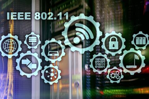 Premium Photo Wireless Data Transmission Concept Ieee 80211 Server Background