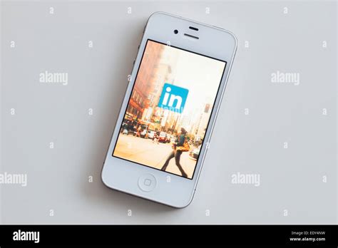 The Homescreen And Logo Of The Linkedin Mobile App On A White Apple