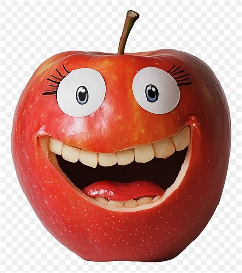 Red Apple Funny Apple With A Smiling Face Png 2944x3328px Red Apple Animated Objects