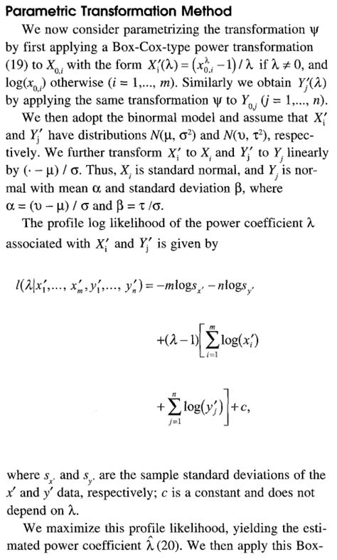 R Optimize Likelihood Function To Get Lambda For Box Cox Transform Of Two Variables Cross