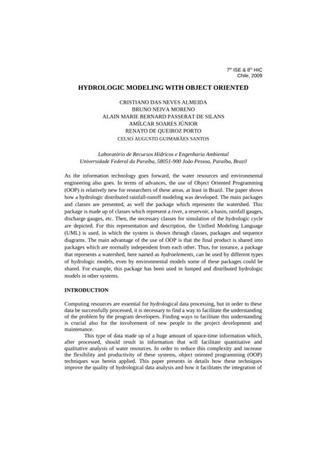 pdf hydrologic modeling using object oriented programming