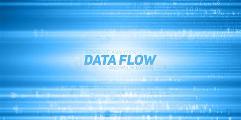 Vector Abstract Big Data Visualization Blue Flow Of Data As Numbers Strings Information Code