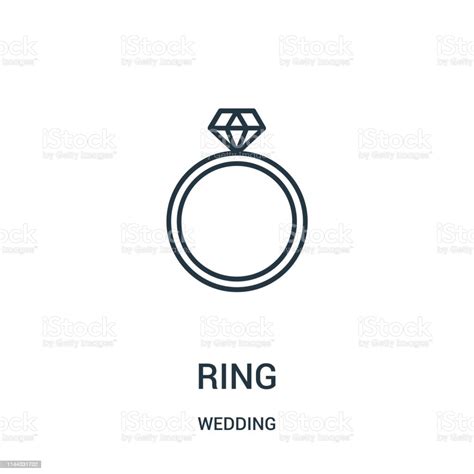 Ilustración De Vector De Icono De Anillo De Colección De Bodas Ilustración Vectorial De Contorno