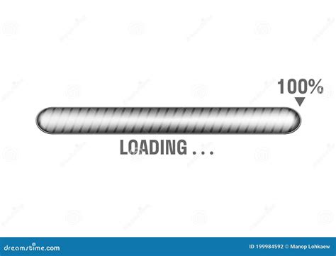 Black And White Progress Loading Bar Vector Illustration Stock Vector