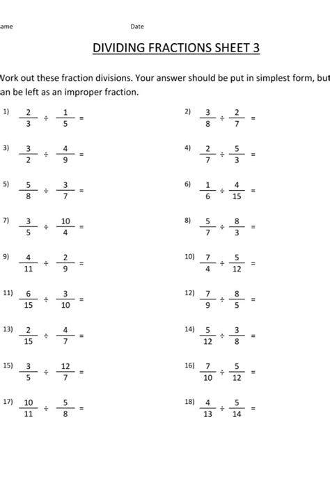 Fractions Adding Subtracting Multiplying And Dividing Worksheet Dev