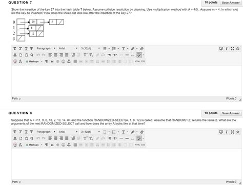Solved Show The Insertion Of The Key 27 Into The Hash Table