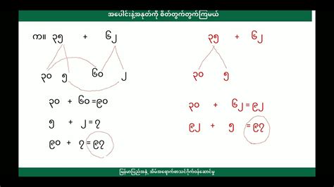 Grade 3 Mathematics အခန်း၂ အပိုင်း၁ Youtube