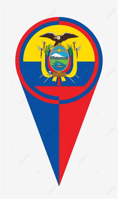 Ecuador Map Pointer Location Flag Isolated Pin Label Vector Isolated