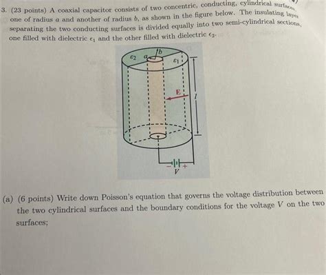 Solved 23 Points A Coaxial Capacitor Consists Of Two