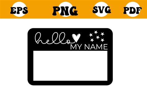 Name Tag SVG Hello My Name Is SVG Hello World Svgnewborn Etsy
