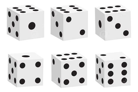 검은 점이 있는 흰색 큐브 주사위 6개 세트 벡터 큐브 주사위 주사위 흰 주사위 Png 일러스트 및 벡터 에 대한 무료 다운로드 Pngtree