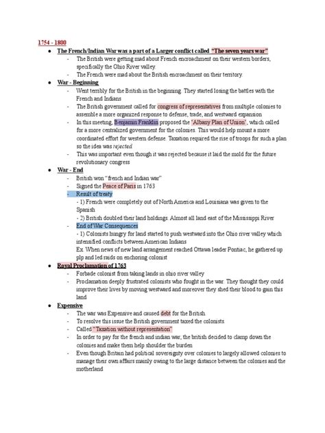 Apush Unit 3 Review Pdf American Revolution British Colonization Of The Americas