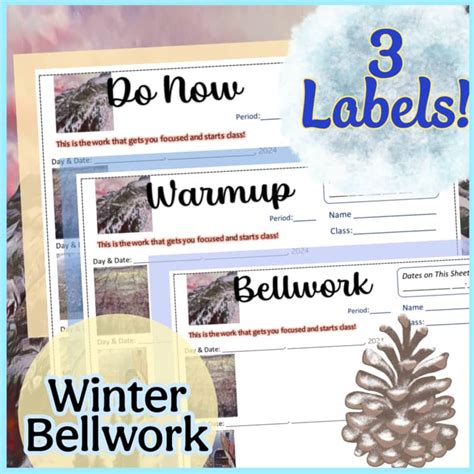 Bellwork Bell Work Warmup Do Now Template 2024 2026 ️winter☃️editable Pdf