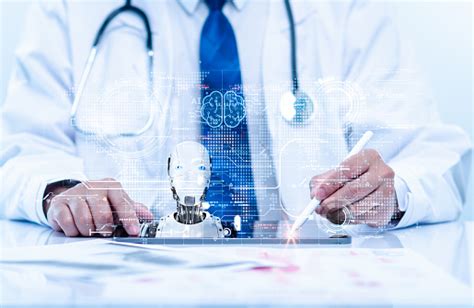 닥터 맨은 병원의 실험실에서 폐 질환을 확인하기 위해 Ai 가상 화면 폐를 들고 있습니다 가상 X선 폐는 호흡기 질환을 보여줍니다 의사는 스마트 Ai 기술로 폐 감염을