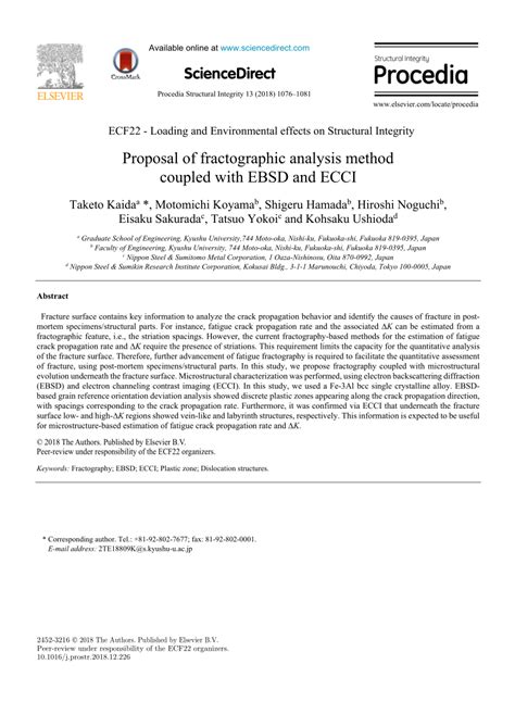 Pdf Proposal Of Fractographic Analysis Method Coupled With Ebsd And Ecci