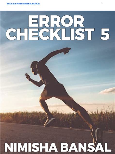 English Error Questions Checklist 5 By Nimisha Mam 25 Feb 2024 Docx