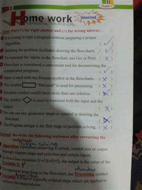 Homework Preparation Algorithm Flow Chart