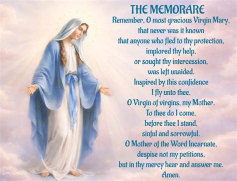 The Memorare Catholic Prayer Magnet Rosary Prayer Devotion 5 5 X 4