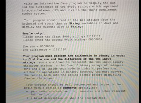 Solved Using Arrays For The 8 Bit Binary Output From Sum And