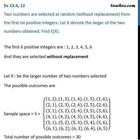 Question Two Numbers Are Selected From First Six Positive