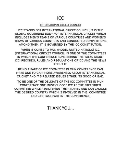 Icc Committee Short Overview Pdf