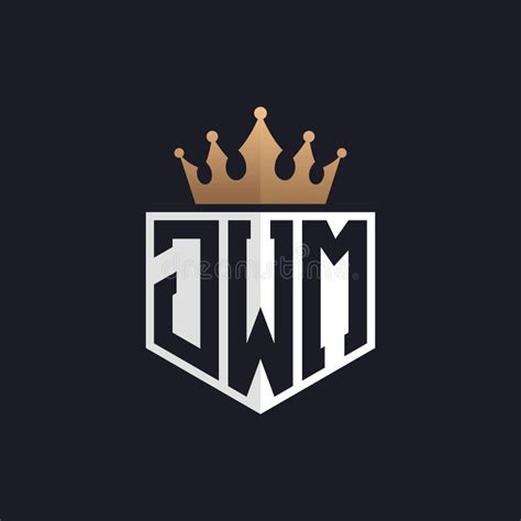 Luxury Jwm Logo With Crown Elegant Initials Jwm Letter Logo For Exclusive Brands Stock