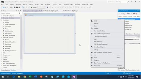Simple Dropdown Menu Using Menustrip Youtube