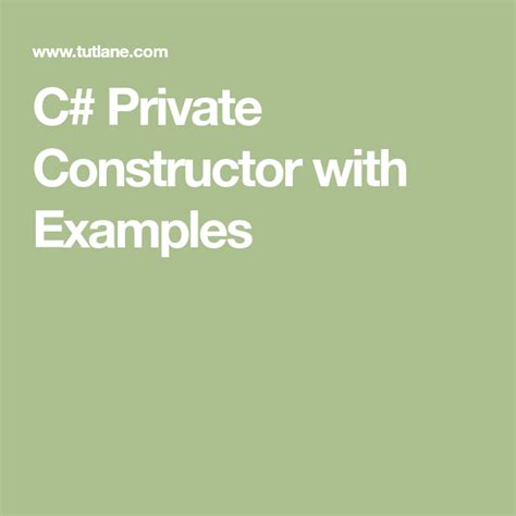 C Private Constructor With Examples Logic Example Incoming Call