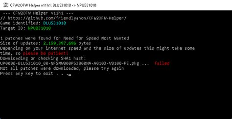 Sha1 Failed · Issue 24 · Friendlyanoncfw2ofw Helper · Github