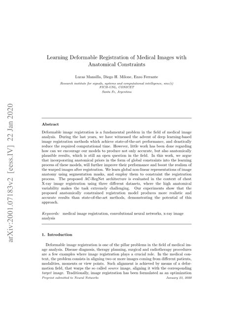 Learning Deformable Registration Of Medical Images With Anatomical