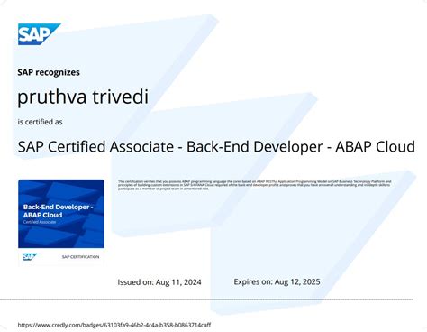 Pruthva Trivedi On Linkedin Im Happy To Share That Ive Obtained A New Certification Sap