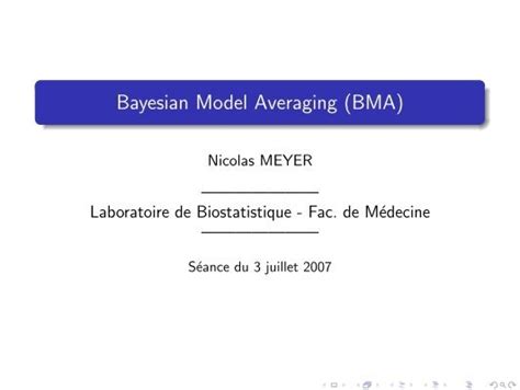 Bayesian Model Averaging Bma