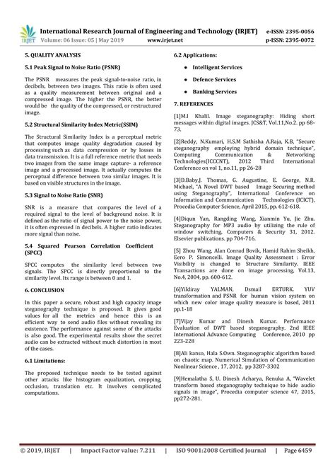 Irjet Wavelet Transform Based Steganography Pdf