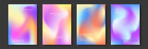 현대 추상 흐린 색상 그라데이션 패턴으로 설정된 흐린 배경입니다 브로셔 포스터 배너 전단지 및 카드를 위한 템플릿 컬렉션입니다 벡터 그림입니다 0명에 대한 스톡 벡터 아트