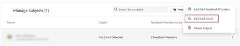 manage subjects feedback providers and coaches in a viva glint 360