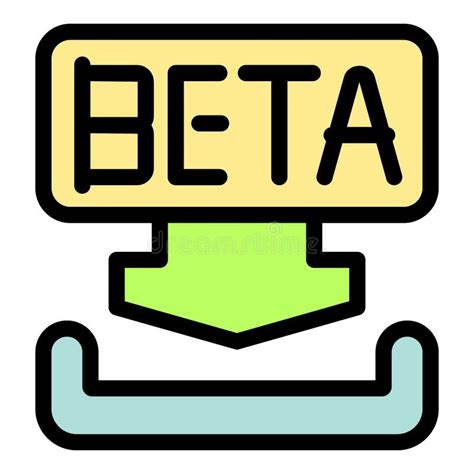 Beta Version Software Downloading With Arrow Icon Stock Vector Illustration Of Application